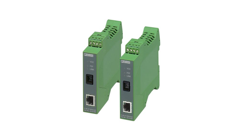 2902660 | Phoenix Contact Mediaomvandlare, set med 2 st, Ethernet - Single-mode-fiber / Multi ...